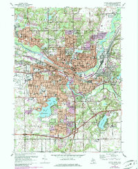 1961 Map of Battle Creek, MI — High-Res, 1985 Print | Pastmaps